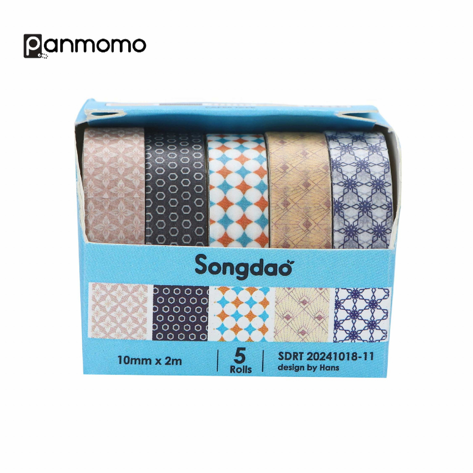 Masking Tape Set 5pc Geo Pattern | panmomo.com